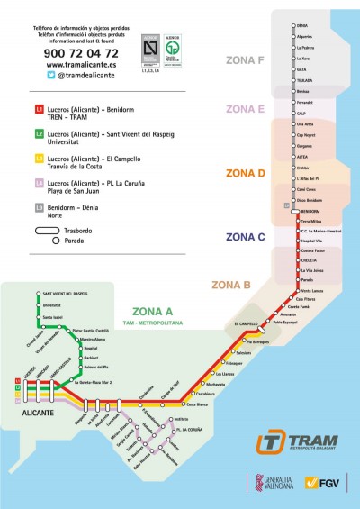 Tram van Benidorm naar Denia, en van Benidorm naar Alicante | Openbaar ...